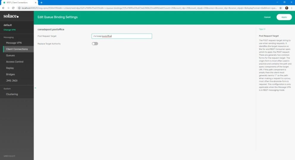 Setting Up A Rest Delivery Point For Soap Endpoints Solace