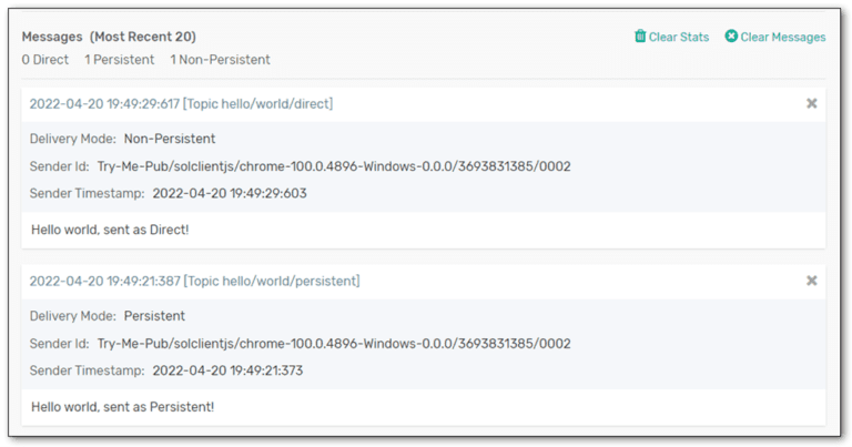 Understanding “Direct” and “Non-Persistent” Messages