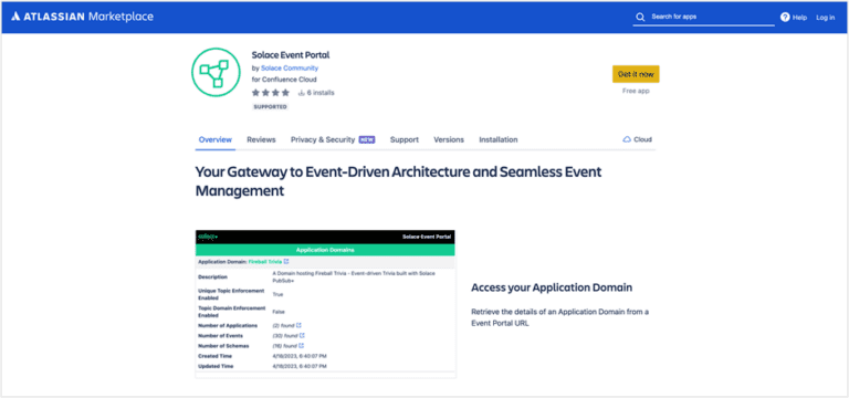 Solace Event Portal Application for Confluence | Solace